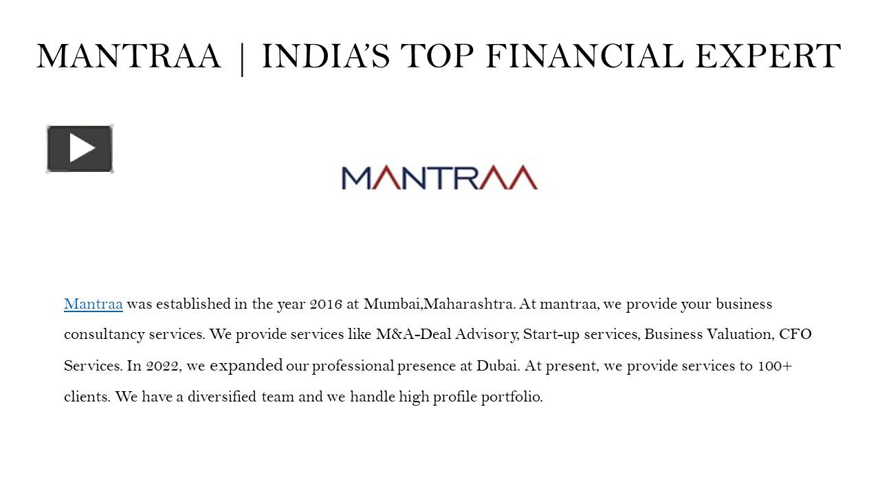 PPT – Mantraa | India's Top Financial Experts PowerPoint presentation ...