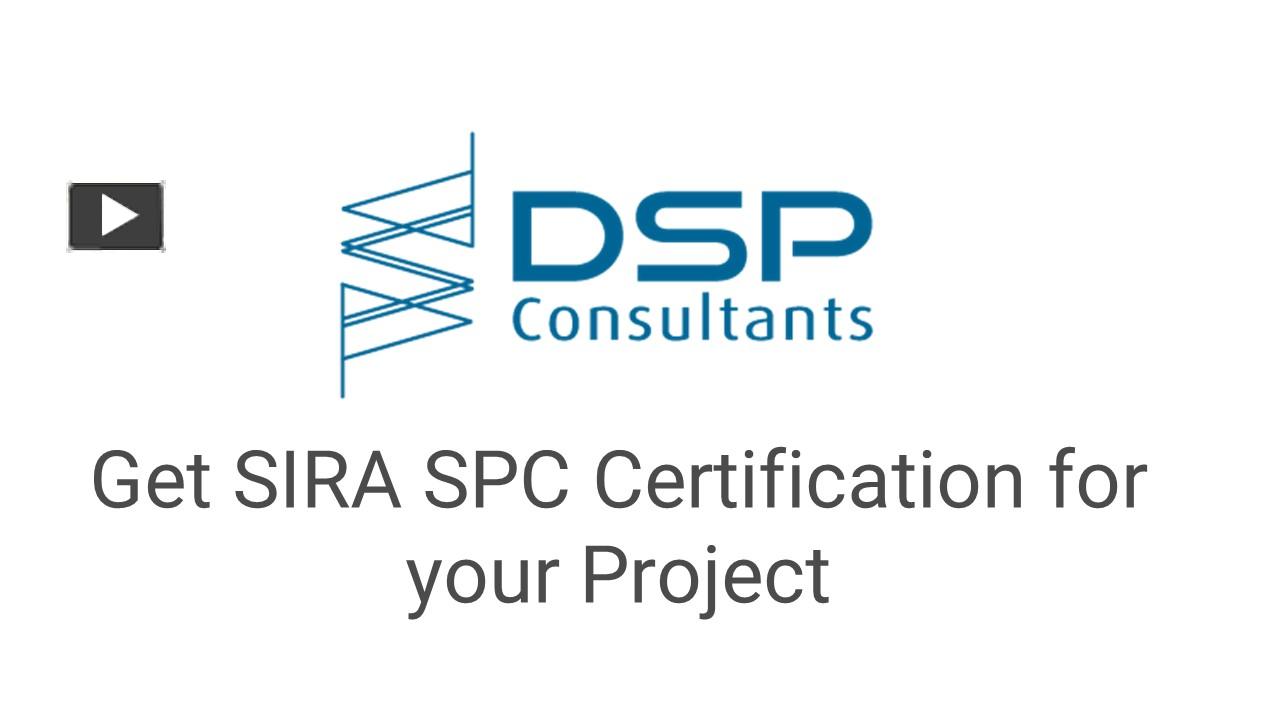 Get SIRA SPC Certification for your Project presentation | free to download