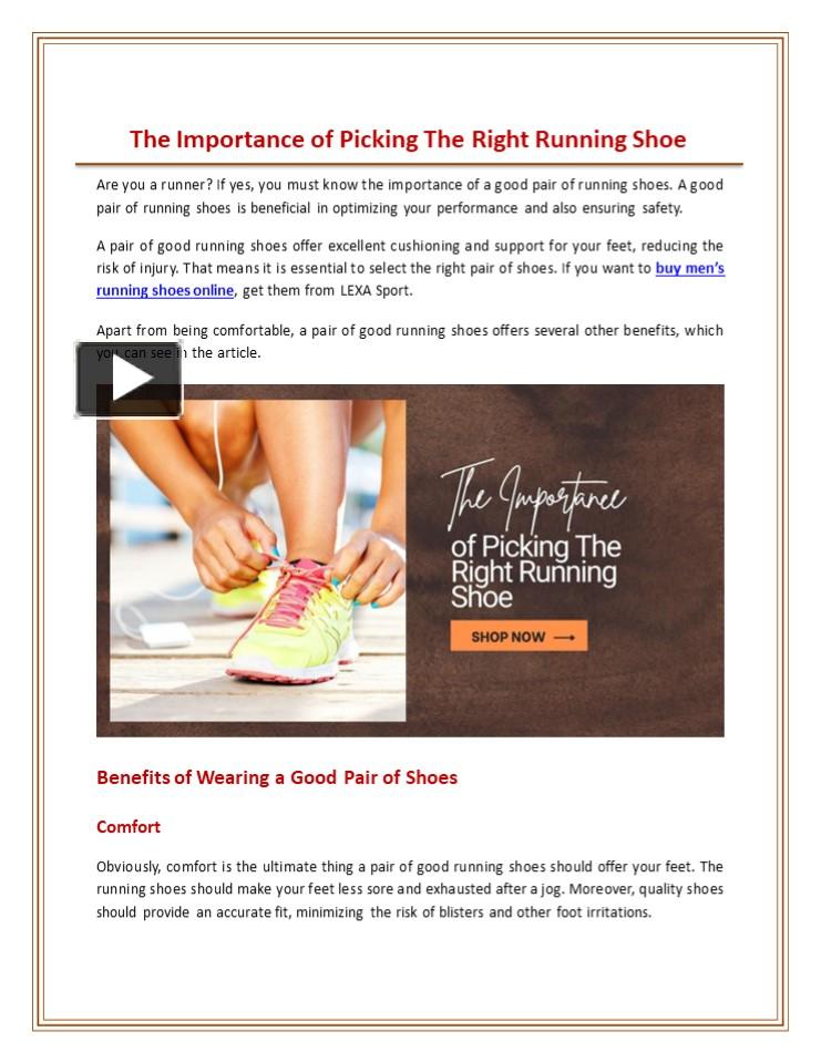 Running Shoes: Picking The Right One presentation | free to download
