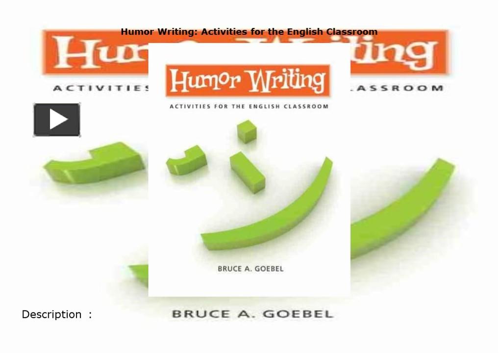 PPT – ⚡download Humor Writing: Activities for the English Classroom ...