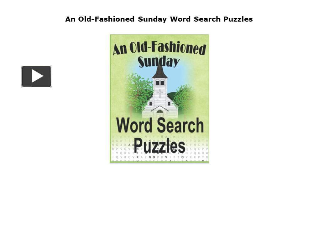 PPT – PDF KINDLE DOWNLOAD An Old-Fashioned Sunday Word Search Puzzles ...