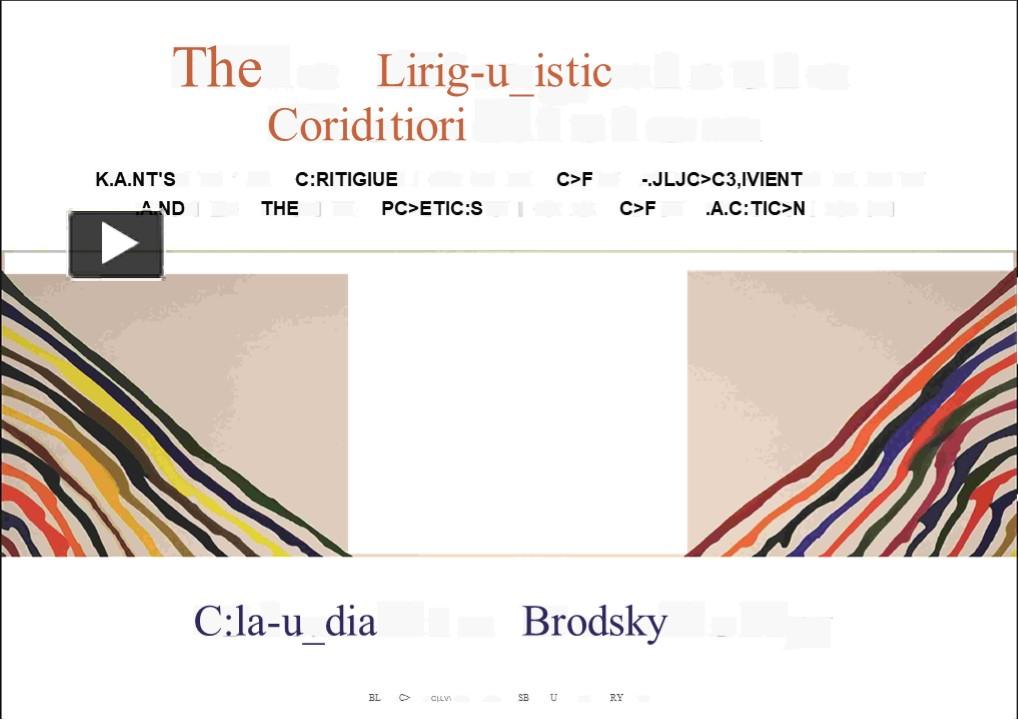 ⚡Read [PDF] The Linguistic Condition: Kant's Critique of Judgment and ...