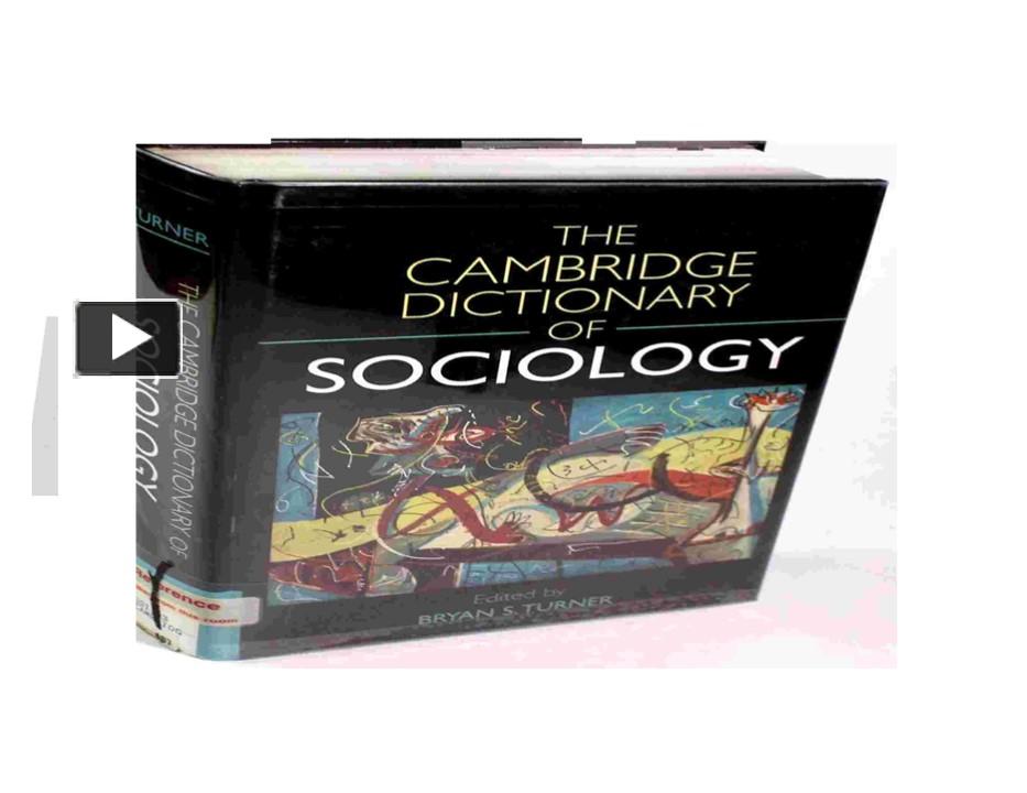 PPT – ⚡PDF The Cambridge Dictionary of Sociology PowerPoint ...