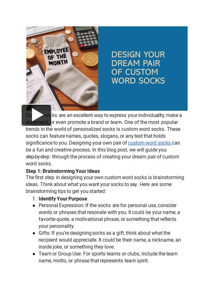 PPT – Design Your Dream Pair of Custom Word Socks PowerPoint ...