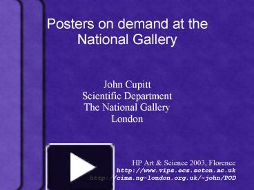 PPT – Posters on demand at the National Gallery PowerPoint presentation ...