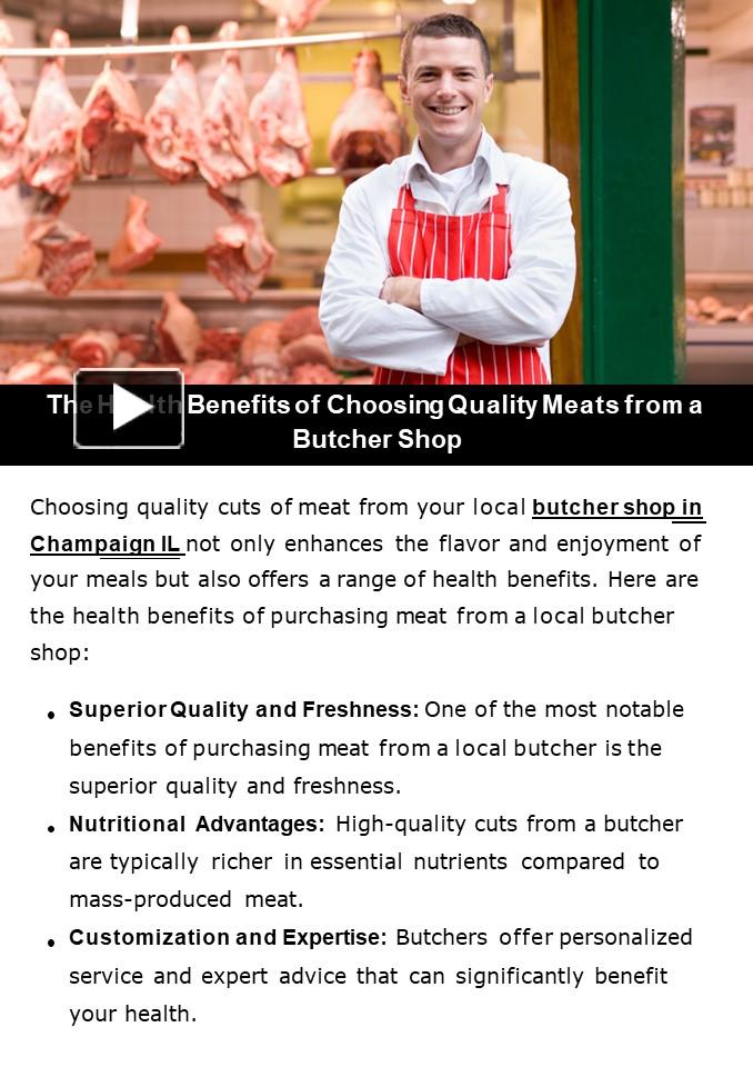 PPT – The Health Benefits of Choosing Quality Meats from a Butcher Shop ...