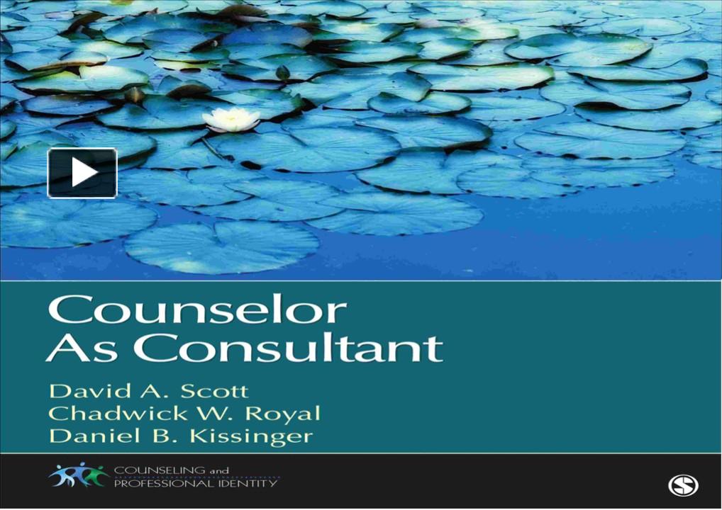 PDF/READ Counselor As Consultant (Counseling and Professional Identity ...