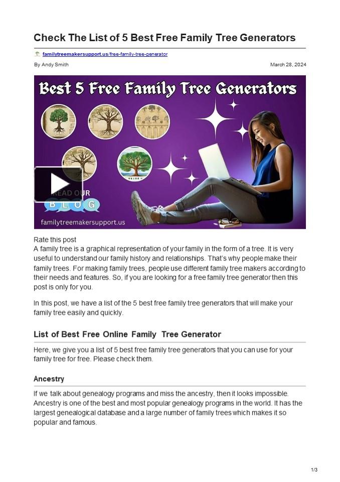 Check The List of 5 Best Free Family Tree Generators (1) presentation ...