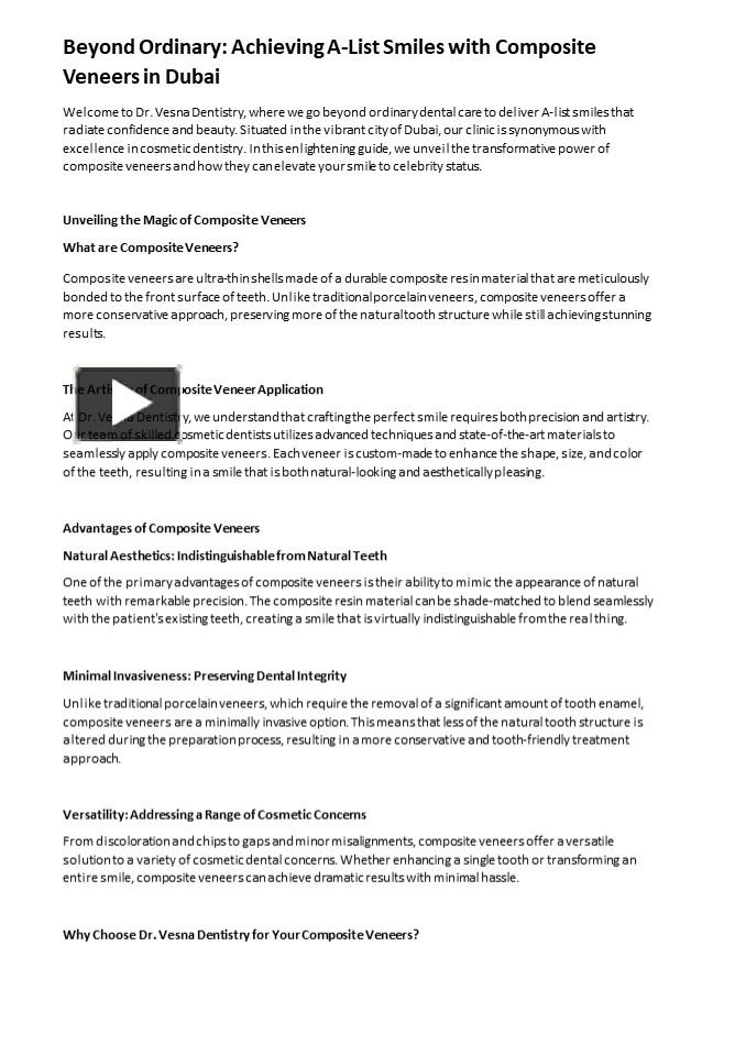 PPT – Beyond Ordinary Achieving A List Smiles with Composite Veneers in ...