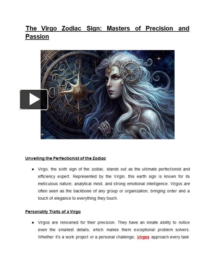 PPT – Virgo Zodiac Sign: Precision, Passion, and Perfection PowerPoint ...