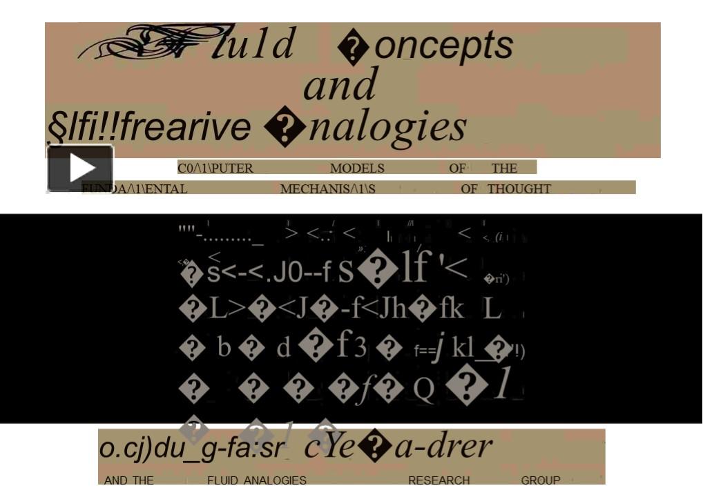 ⚡[PDF] Fluid Concepts and Creative Analogies: Computer Models Of The ...