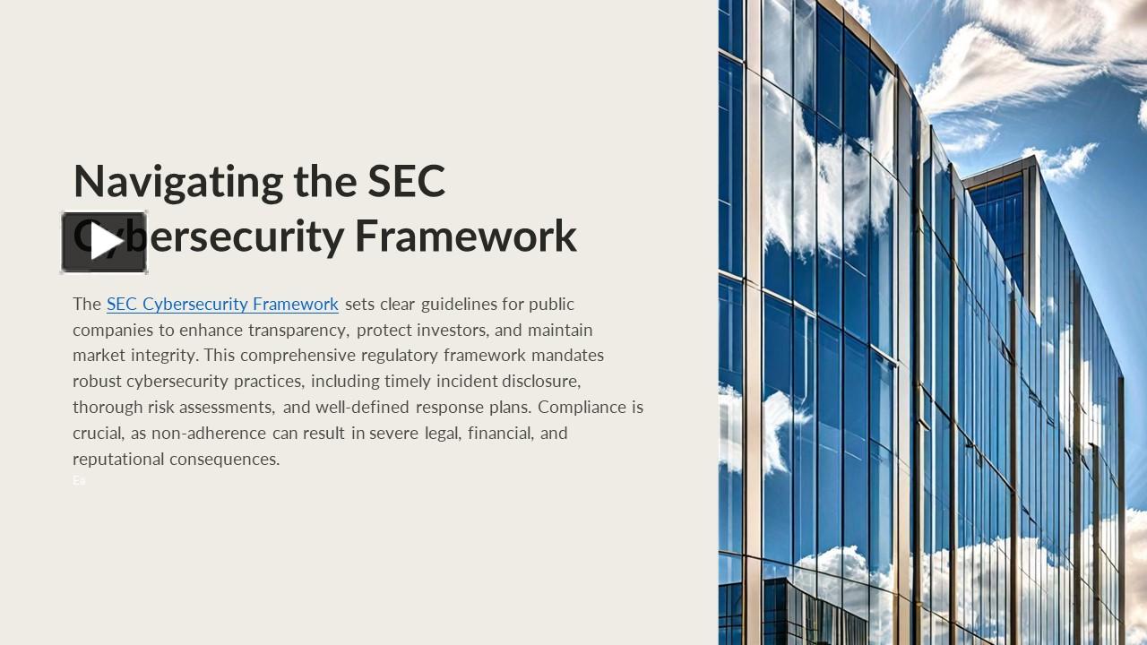 PPT – SEC Cybersecurity Framework - Essert Inc PowerPoint presentation ...