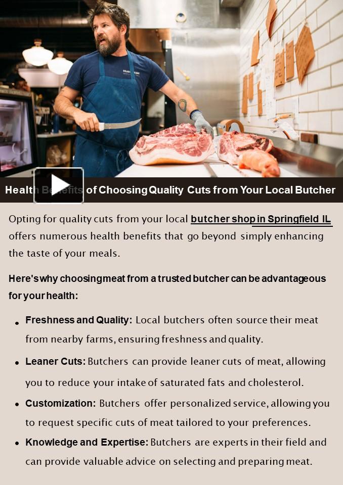 PPT – Health Benefits of Choosing Quality Cuts from Your Local Butcher ...