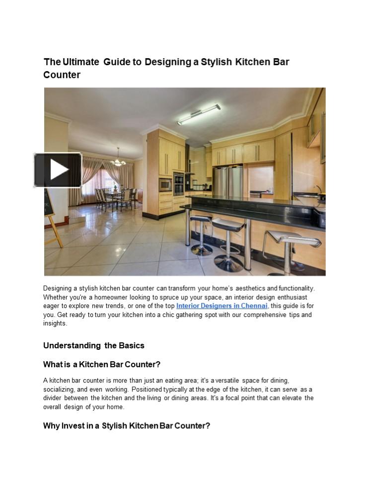 PPT – The Ultimate Guide to Designing a Stylish Kitchen Bar Counter ...