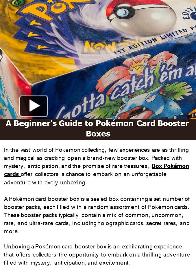A Beginner's Guide to Pokémon Card Booster Boxes presentation | free to ...