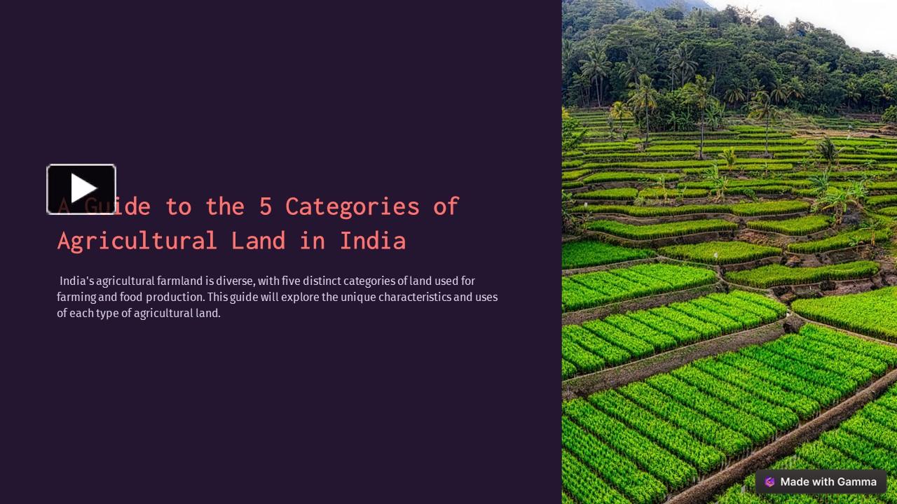PPT – A Farmer's Guide to the 5 Types of Agricultural Land in India ...