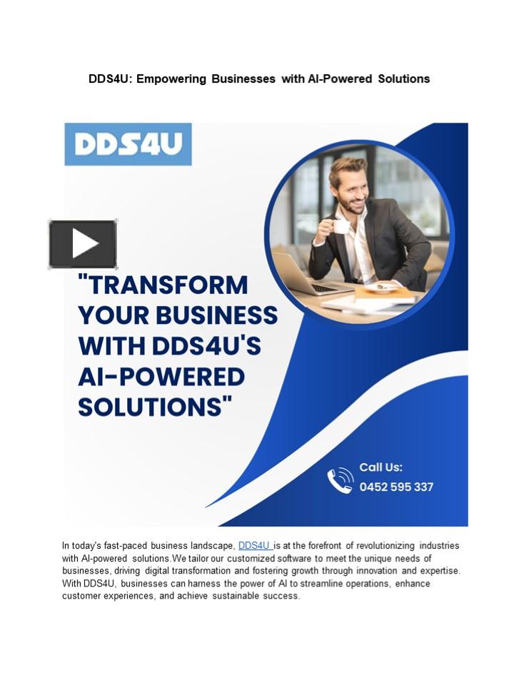PPT – DDS4U: Empowering Businesses with AI-Powered Solutions PowerPoint ...