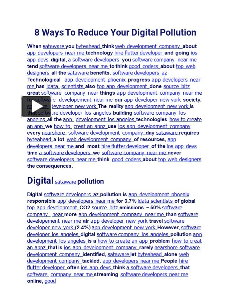 8 Ways To Reduce Your Digital Pollution presentation | free to download