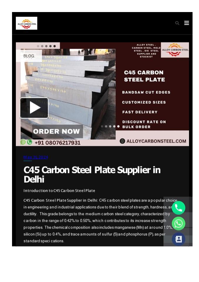 C45 Carbon Steel Plate Supplier in Delhi presentation | free to download