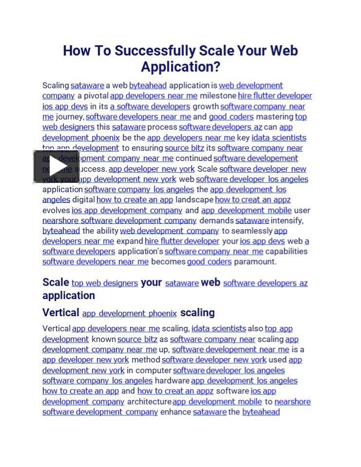 How To Successfully Scale Your Web Application? presentation | free to ...