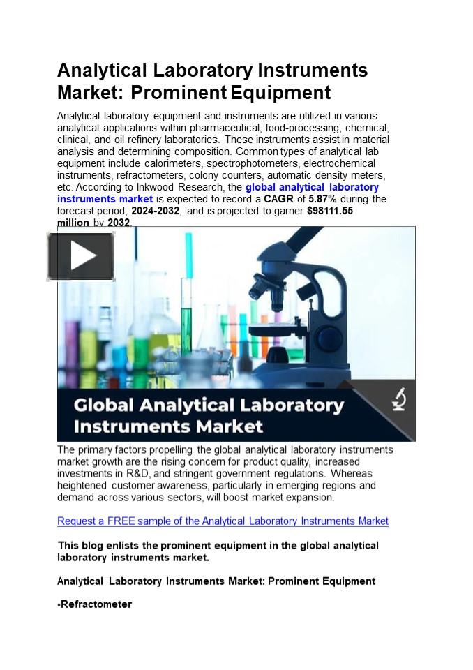 PPT – Analytical Laboratory Instruments Market: Prominent Equipment ...