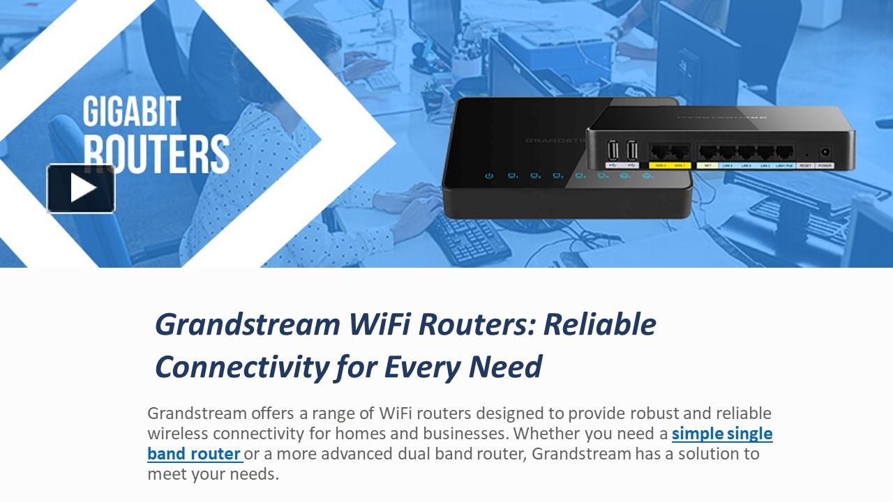 Grandstream Single Band and Dual Band WiFi Routers | Cloud Infotech ...