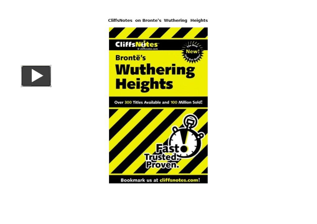 PDF Download CliffsNotes on Bronte's Wuthering Heights presentation ...