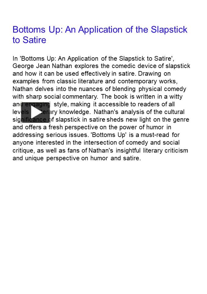 PPT – ⚡PDF Bottoms Up: An Application of the Slapstick to Satire ...