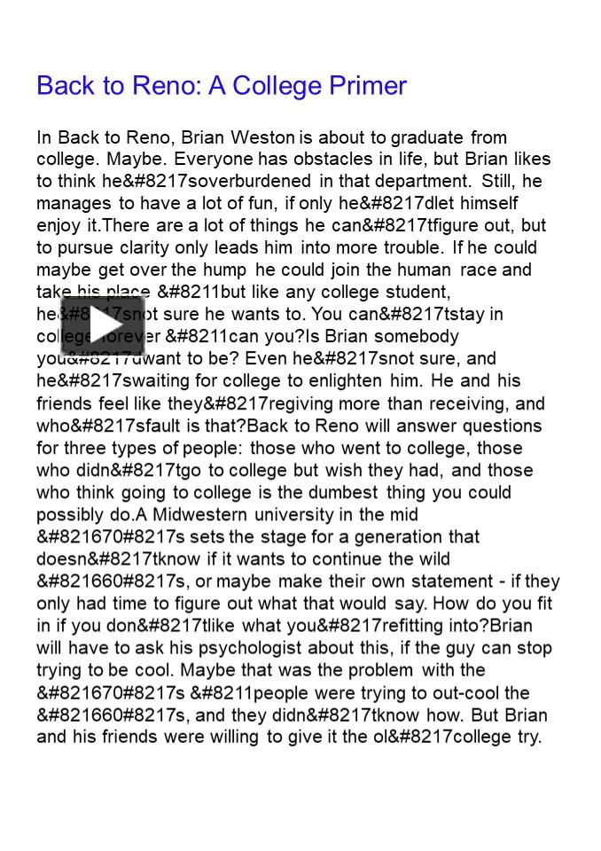 PPT – ⚡Read [PDF] Back to Reno: A College Primer PowerPoint ...