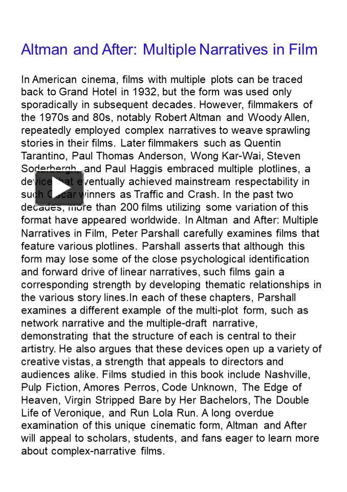 $PDF$/READ Altman and After: Multiple Narratives in Film presentation ...