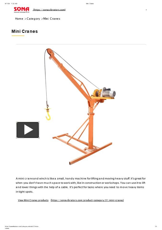 PPT – Mini Cranes - Small Crane Latest Price in India PowerPoint ...