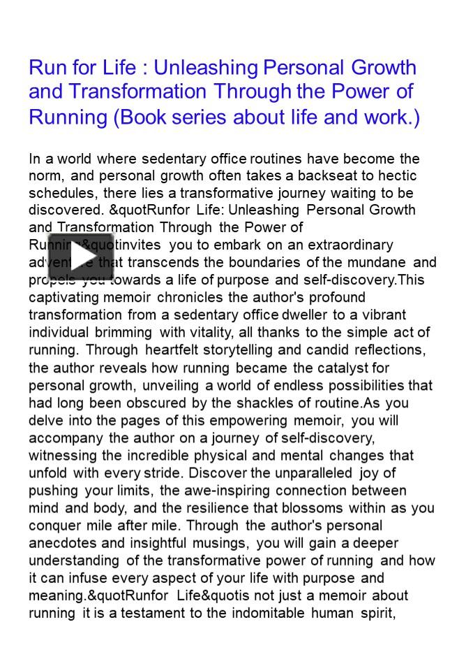 get⚡[PDF] Run for Life : Unleashing Personal Growth and Transformation ...