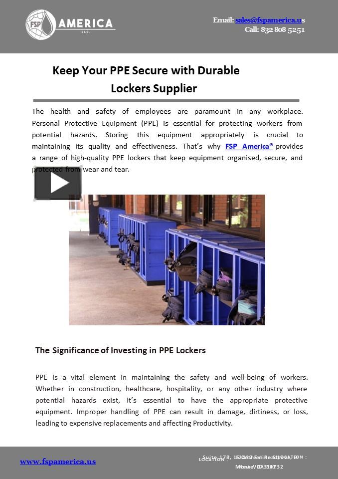 PPT – Keep Your PPE Secure with Durable Lockers Supplier PowerPoint ...