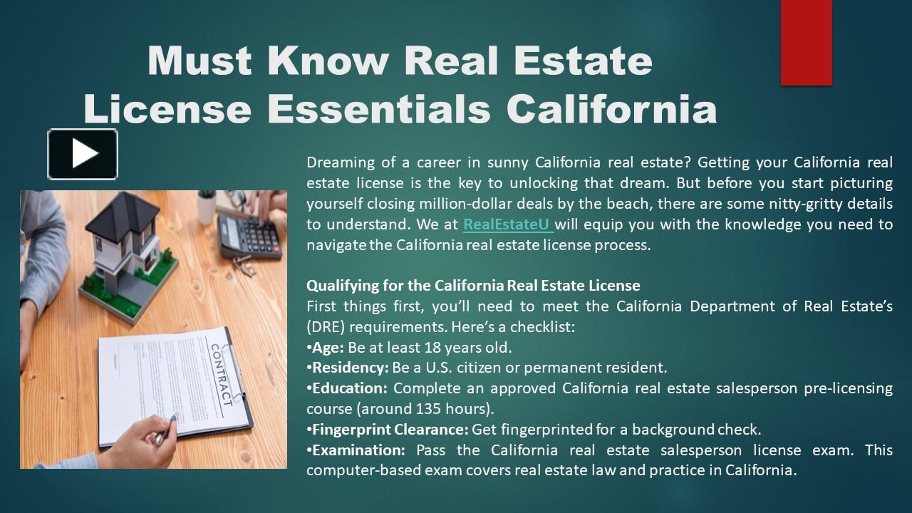 California real estate license (1) presentation | free to download