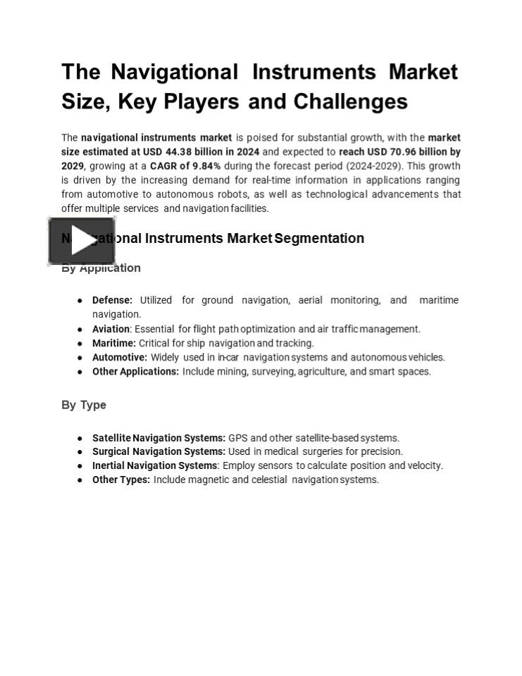 PPT – The Navigational Instruments Market Size, Key Players and ...