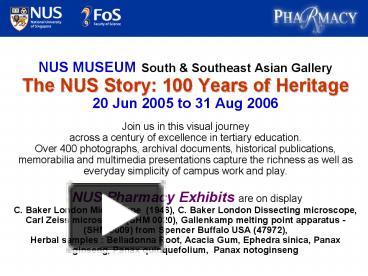 PPT – NUS MUSEUM South PowerPoint presentation | free to view - id ...