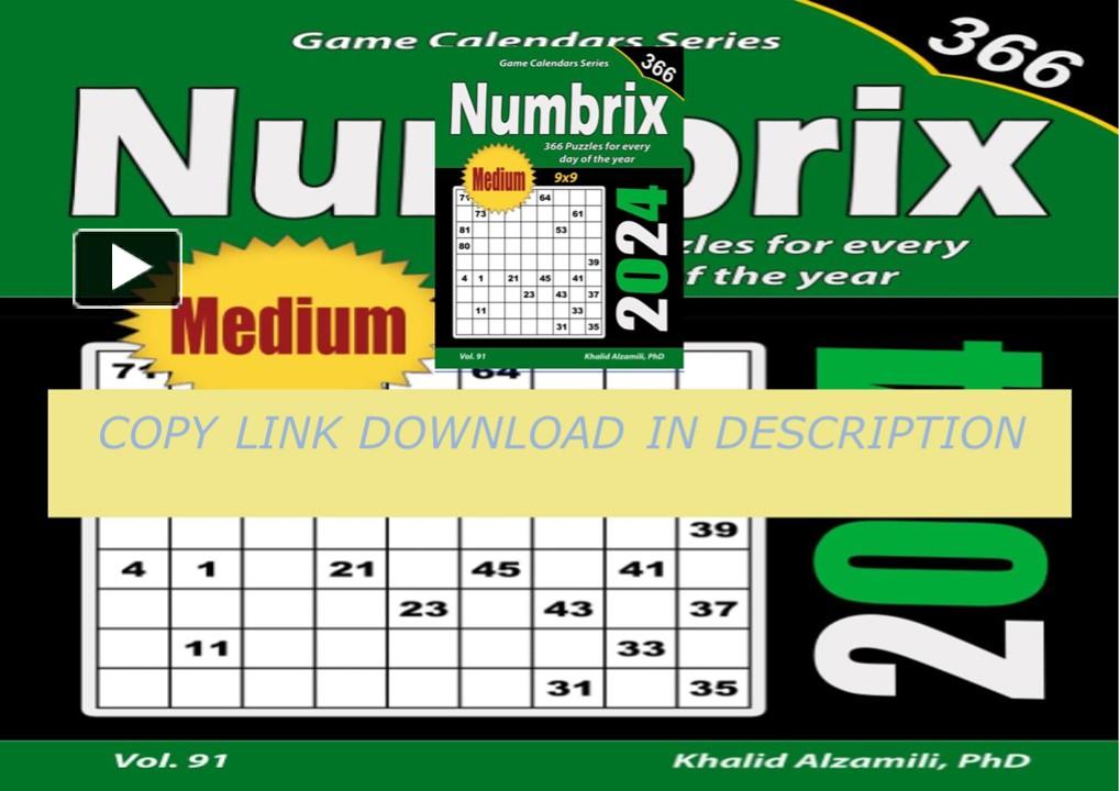 PPT – PDF (READ) 2024 Numbrix: 366 Medium (9x9) Puzzles for Every Day ...