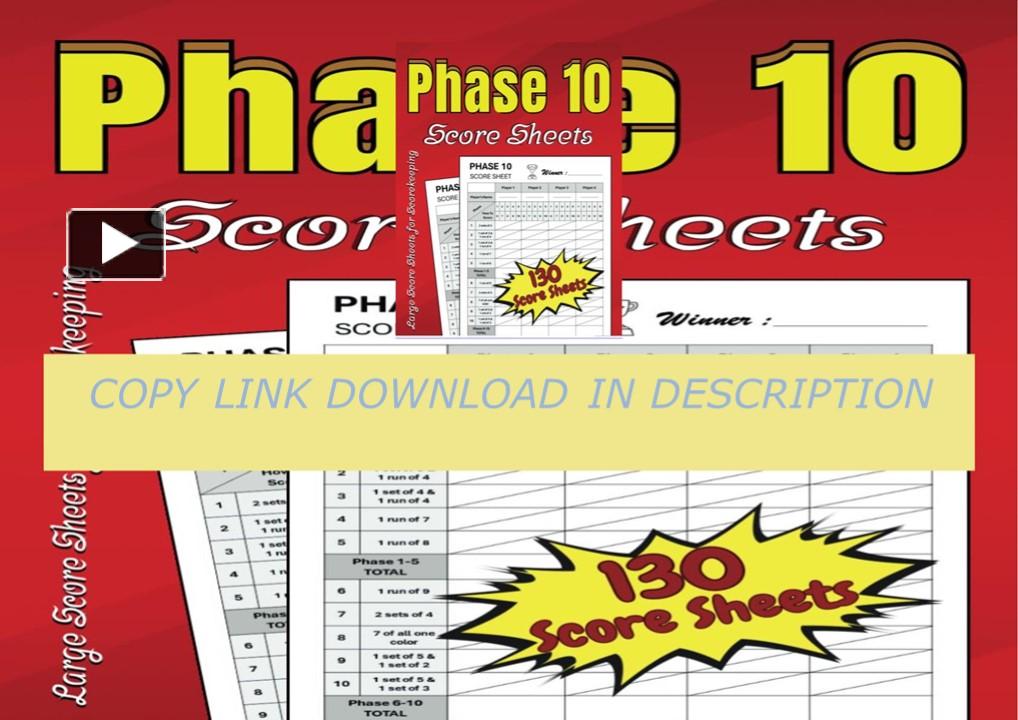 PPT – READ [PDF] Phase 10 Score Sheets: 130 Pages Phase 10 Score Games ...