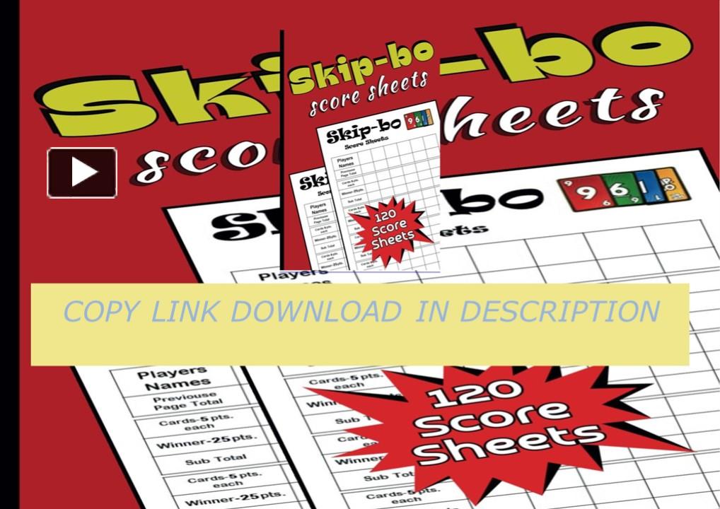 PDF (READ) skip-bo score sheets: 240 score sheets for skip-bo game card ...