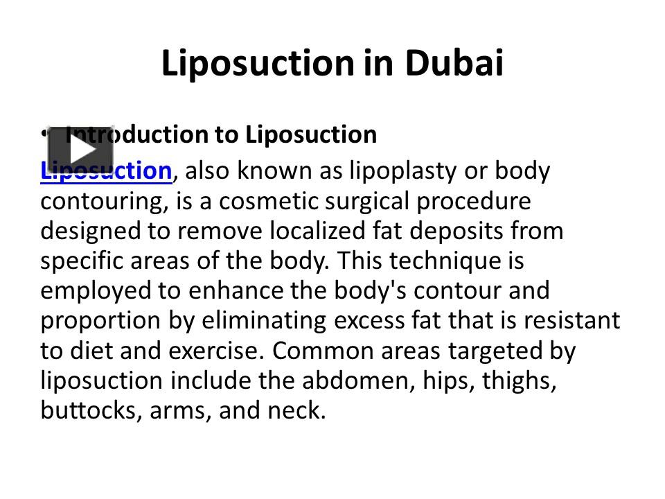 PPT – Liposuction in Dubai PowerPoint presentation | free to download ...