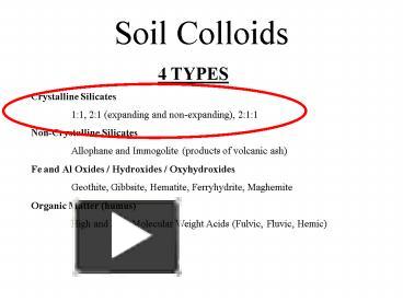Soil Colloids presentation | free to view