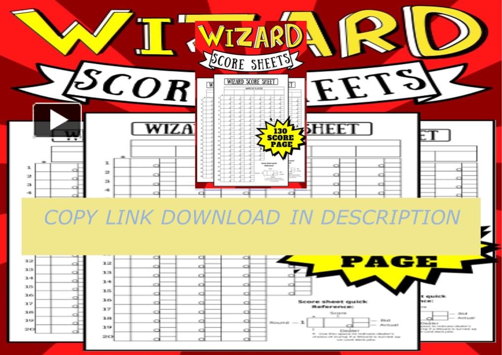 [⚡PDF⚡] Wizard Score Sheets: Wizard Card Game Score Pads - 130 Score ...