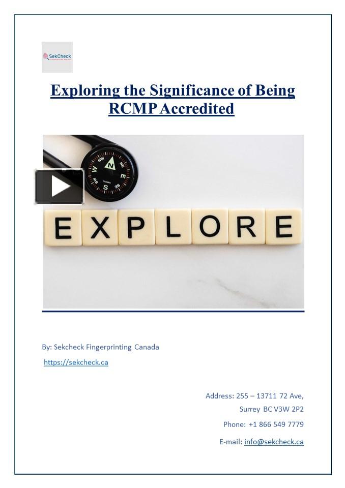 Exploring the Significance of Being RCMP Accredited presentation | free ...