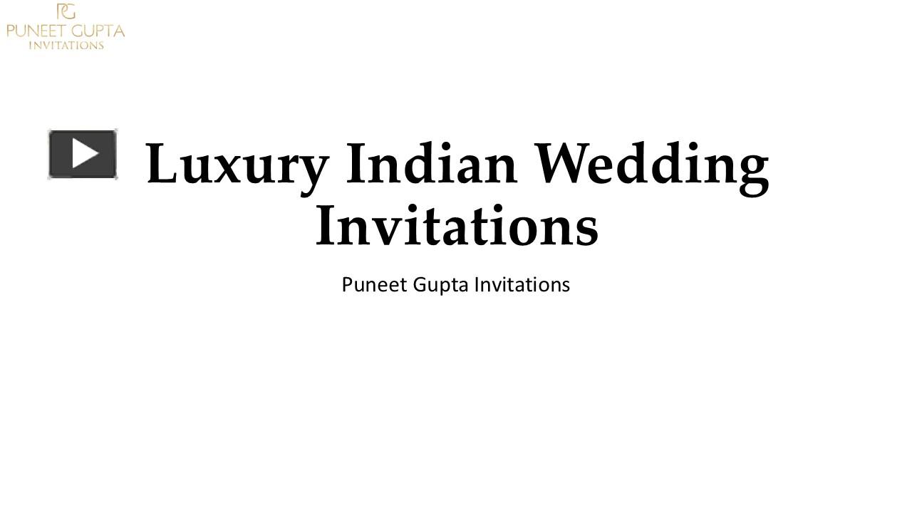PPT – Luxury Indian Wedding Invitations - Puneet Gupta Invitations ...