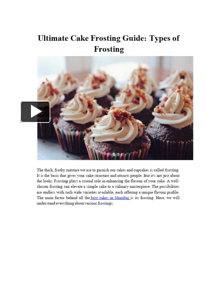 PPT – Ultimate Cake Frosting Guide: Types of Frosting PowerPoint ...