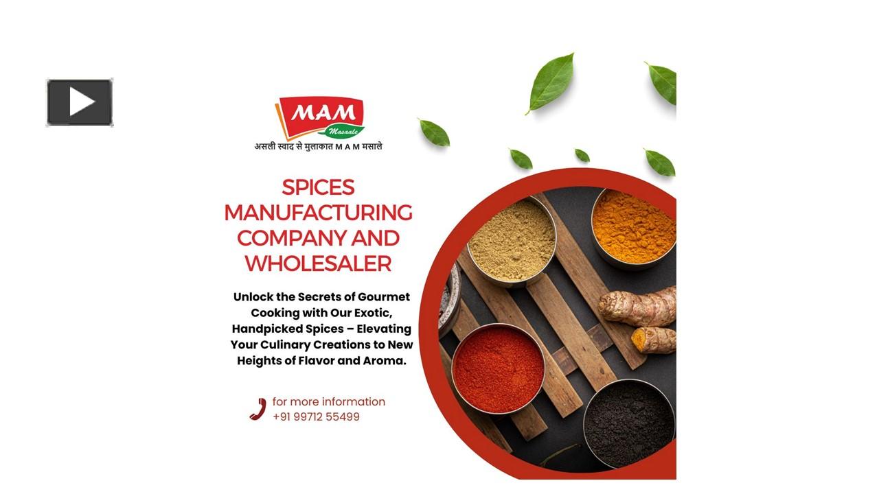 PPT – Spices Manufacturing Company and Wholesaler PowerPoint ...