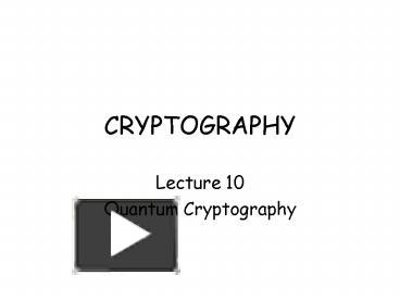PPT – CRYPTOGRAPHY PowerPoint presentation | free to download - id ...