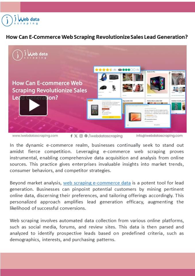 How Can E-commerce Web Scraping Revolutionize Sales Lead Generation ...