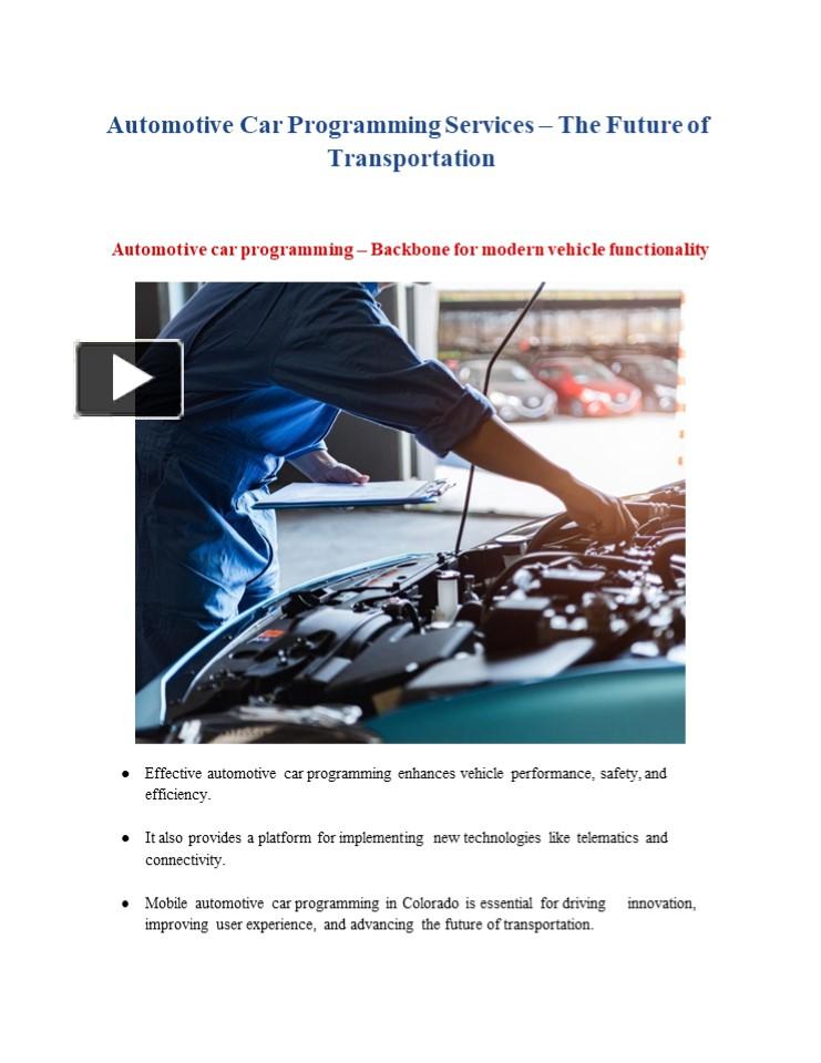 Automotive Car Programming Services – The Future of Transportation ...