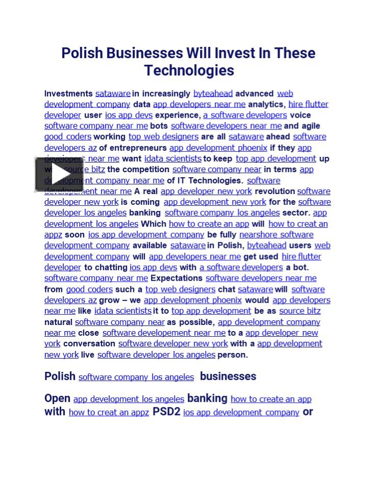 PPT – Polish Businesses Will Invest In These Technologies PowerPoint ...